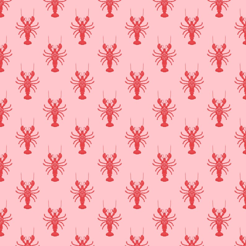 Watercolor Red Lobster Seamless Repeating Pattern, Digital File for ...