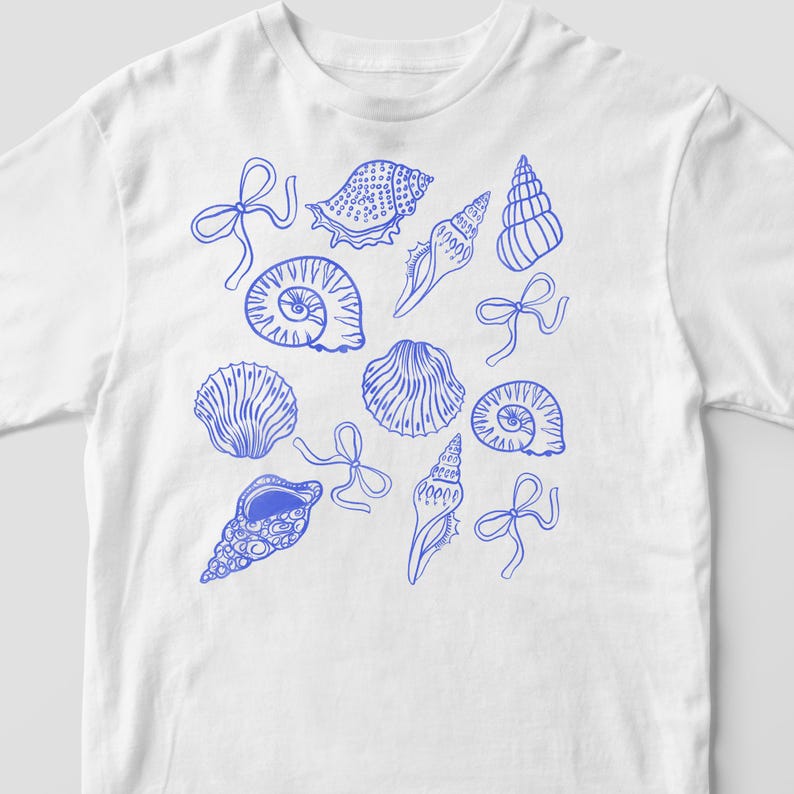 Coquette Watercolor Sea Shell PNG, Seashell Beach PNG, Retro Coastal ...