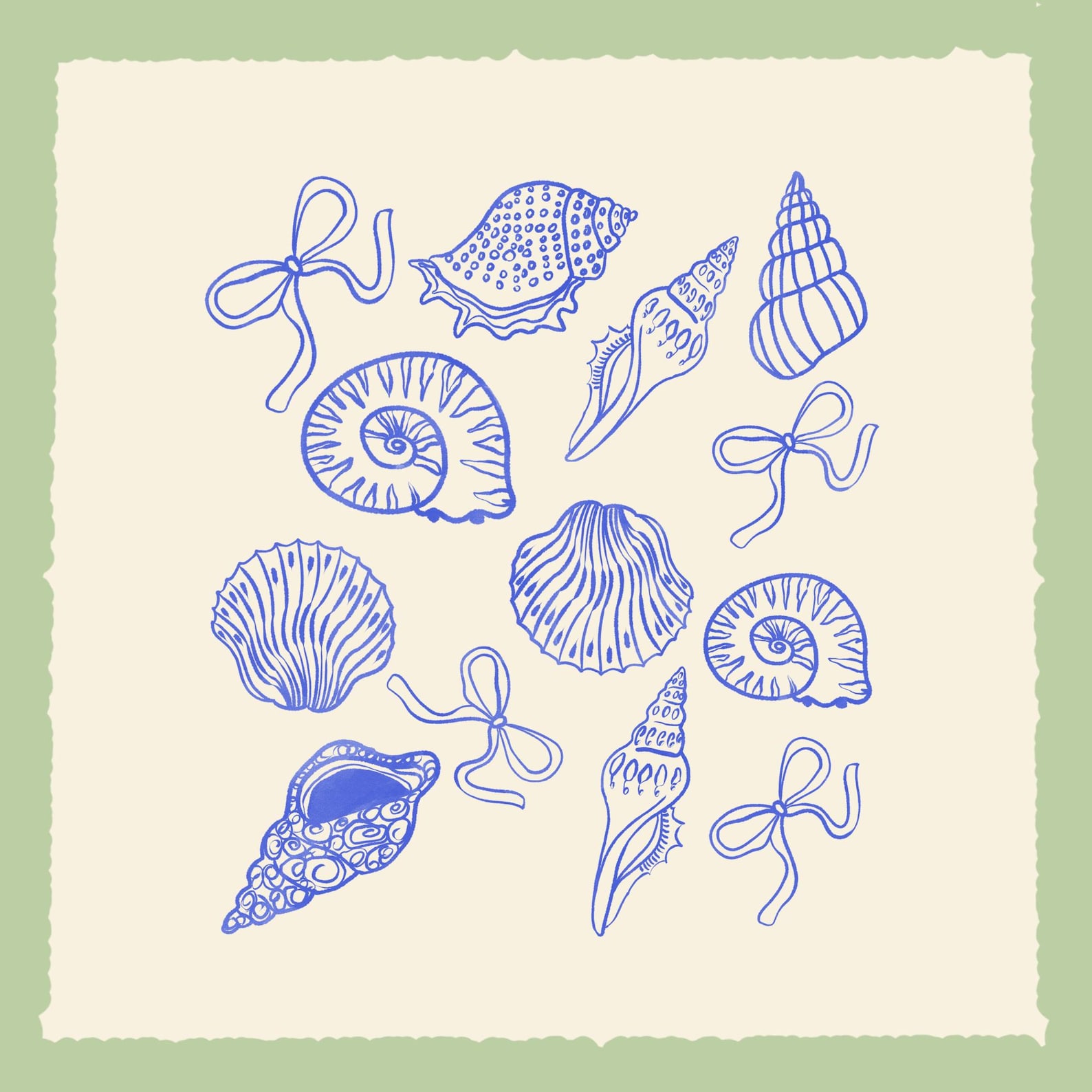 Coquette Watercolor Sea Shell PNG, Seashell Beach PNG, Retro Coastal ...