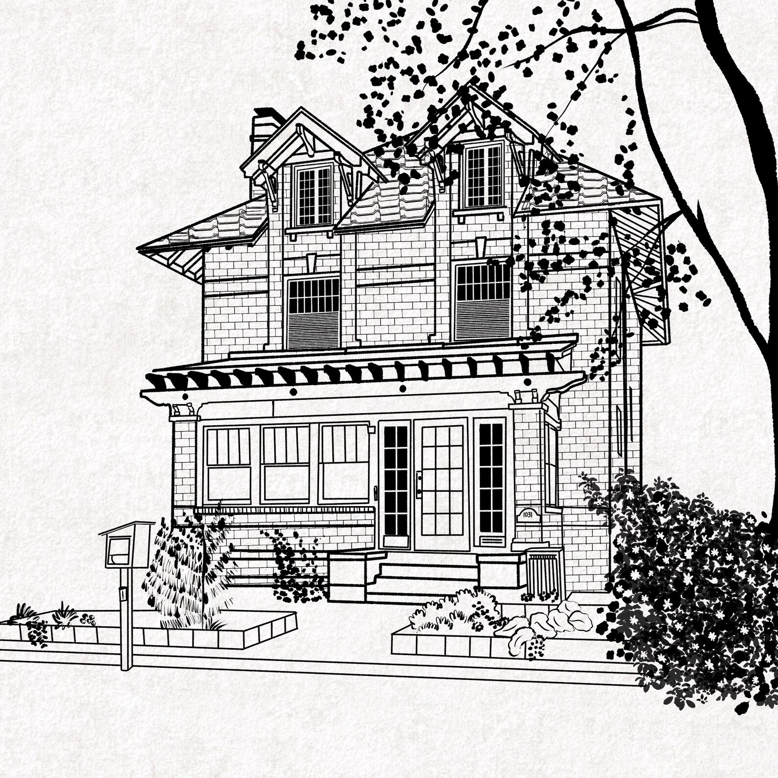 Custom House Sketch: Hand-drawn Home Illustration (digital Download) - Etsy
