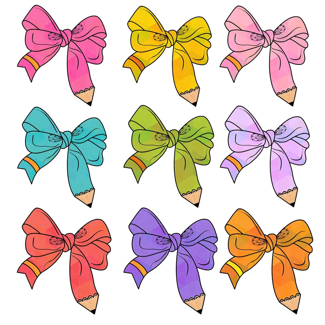 Pencil Bow PNG Clipart: Teacher Appreciation, Back to School (digital ...