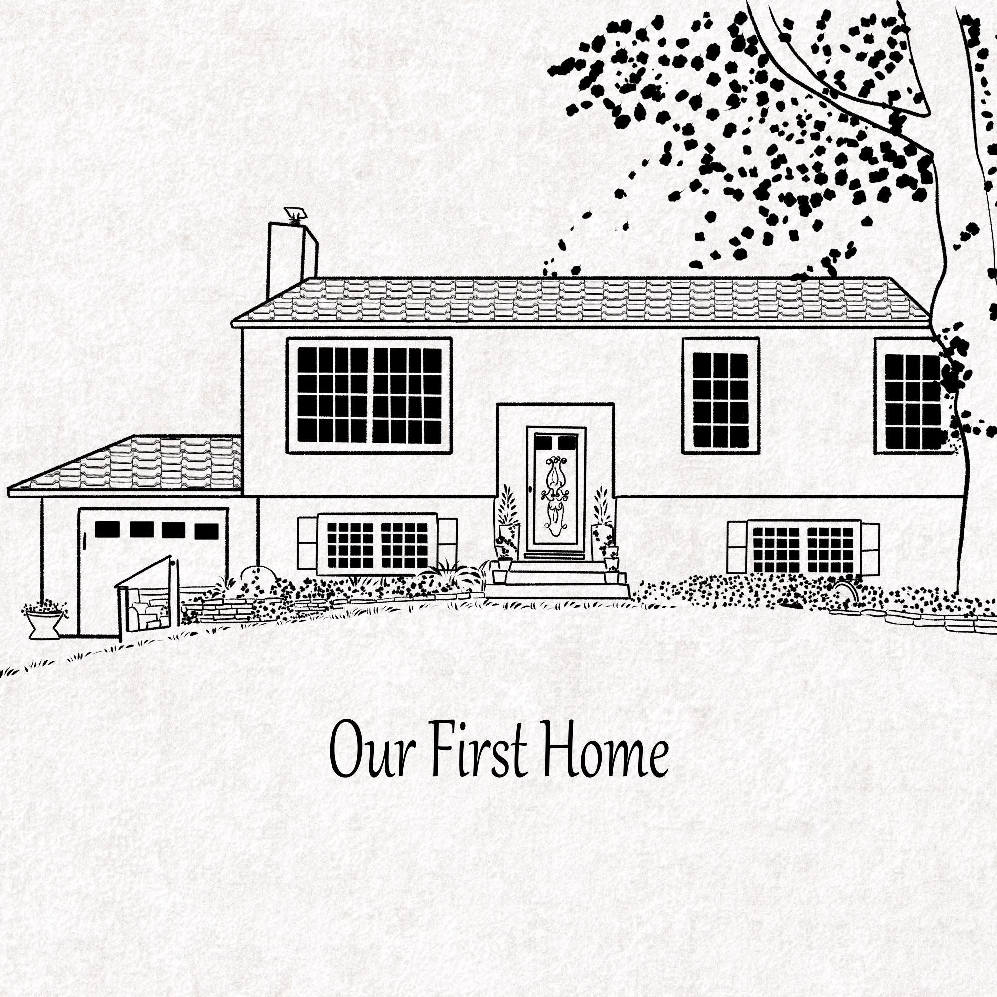 Custom House Sketch: Hand-drawn Home Illustration (digital Download) - Etsy