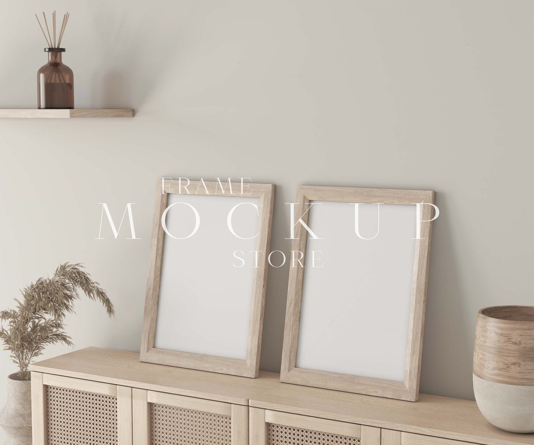 Neutral Frame Mockup, Boho Frame Mockup, Vertical Mockup Frame, 2 Frame ...
