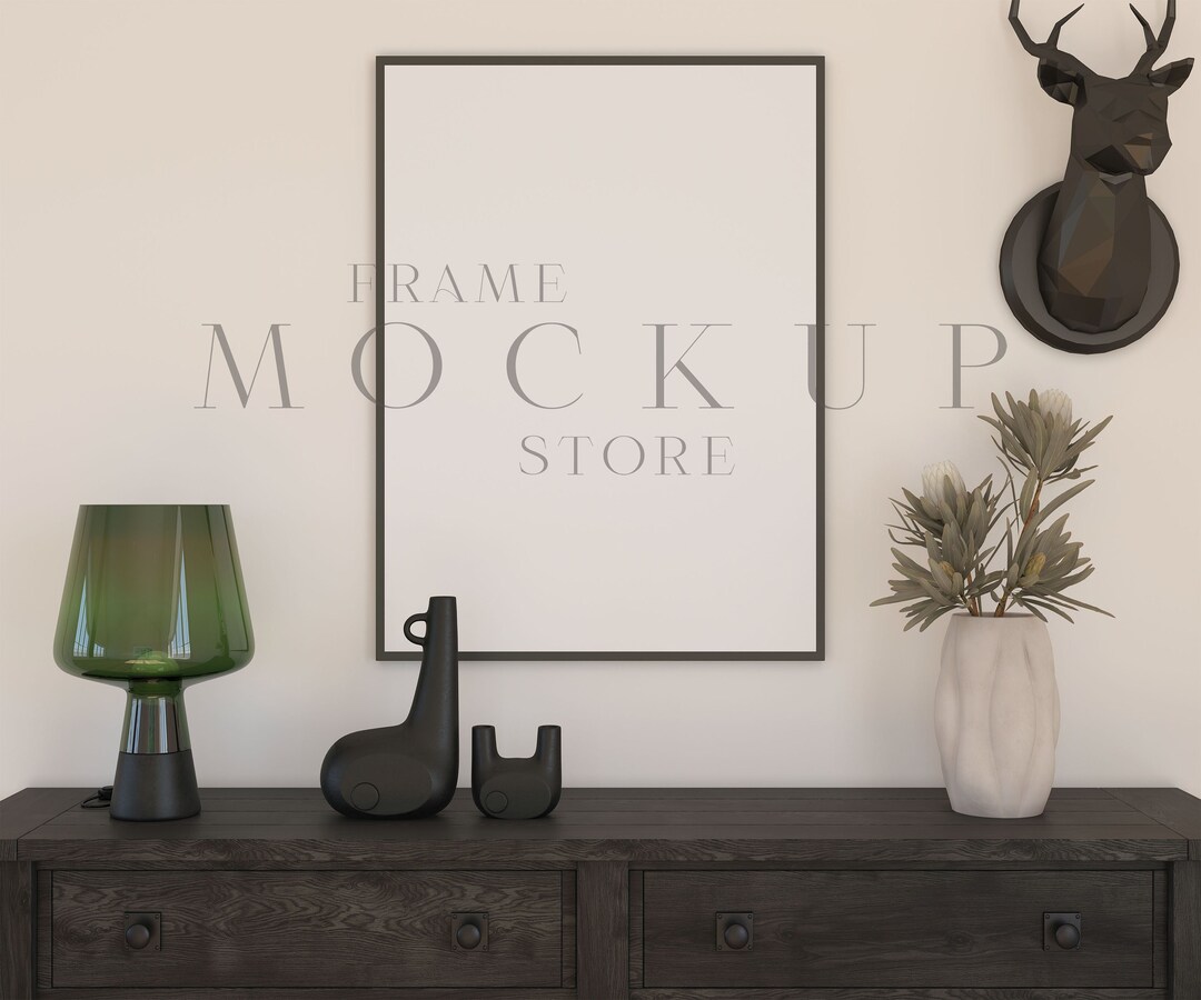 Black Frame Mockup, Minimalist Mockup, Photo Frame Mockup, Single Frame ...
