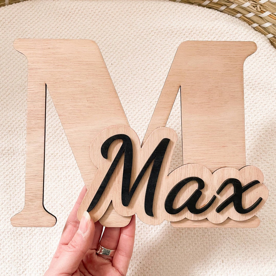 3D Nameplate Wooden Name Nameplate Wood Nameplate Nursery Nameplate ...