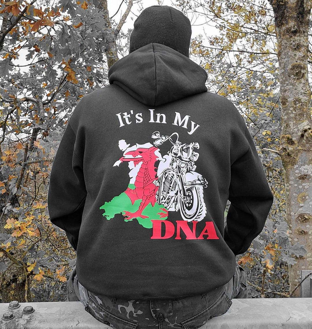 Welsh Flag Biker Hoodie ,wales Flag Motorcycle Hoodie ,motorcycle Gifts ...