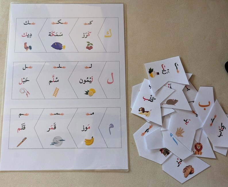 Arabic Letter Form Puzzles Beginning Middle and End Letter Forms بازل ...