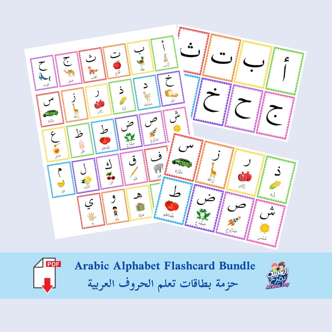 Arabic Alphabet Letter Flashcards & A4/A3 Poster Bundle حزمة بطاقات ...