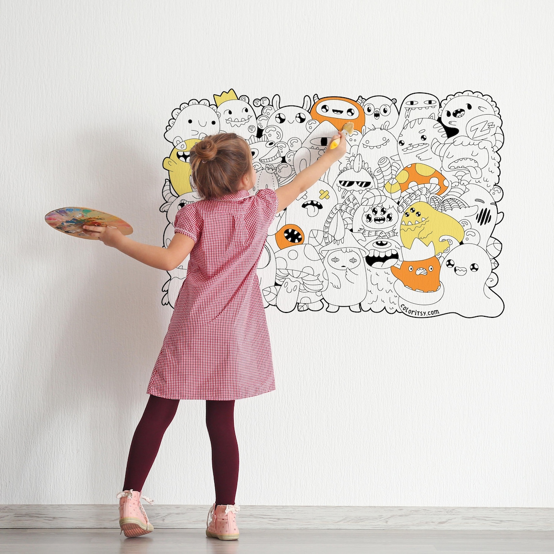 MONSTERS HALLOWEEN STICKER for Coloring, A Sticker You Can Color Peel ...