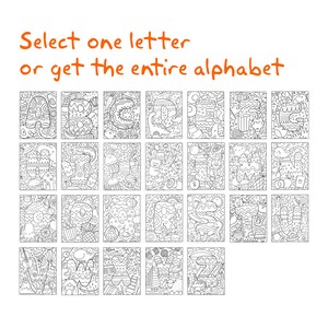 Personalized Gift Kids Name Art Coloring, Doodle Alphabet Letters ...