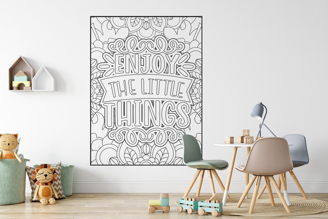 Enjoy the Little Things Coloring Peel & Stick Poster | Christmas ...