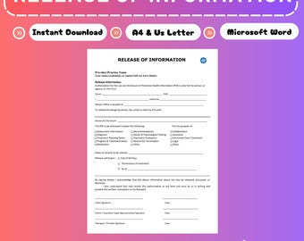 Release of Information Forms - Etsy