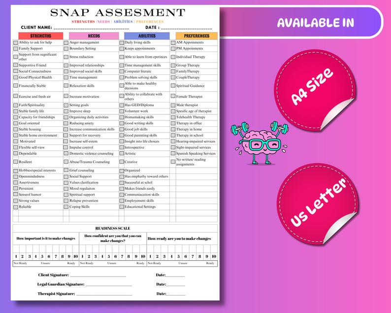 Strengths Needs Abilities Preferences Assessment Template | Fillable ...