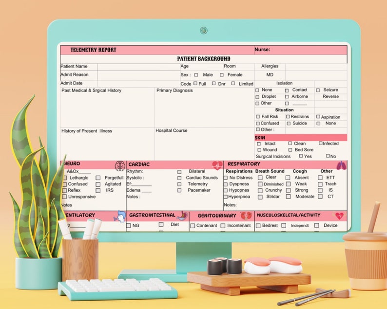 Tele Report Sheet Er Report Sheet Telemetry Nursing-med Surg Brain SBAR ...
