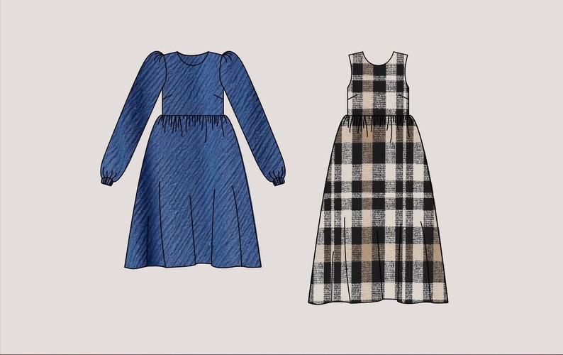 Smock Dress Digital PDF Sewing Pattern Gathered Skirt US - Etsy