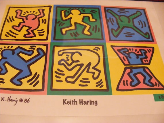 Keith Haring Signed Lithograph Large Piece From 1986 Pop - Etsy