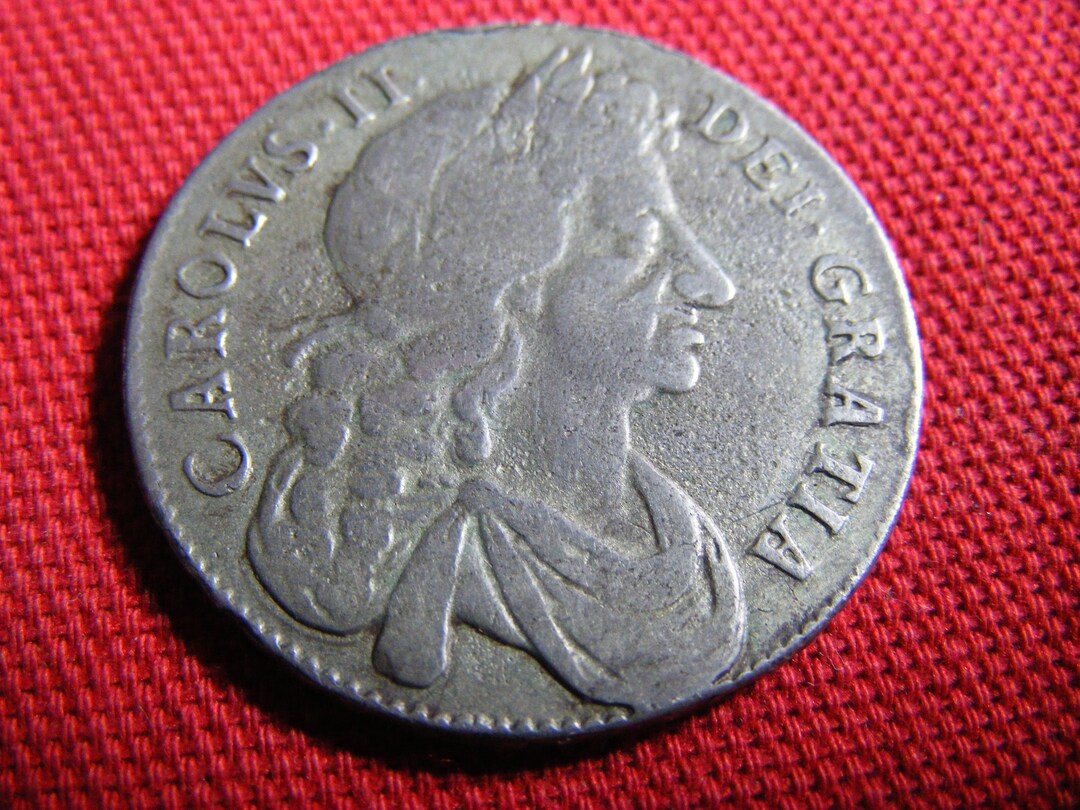 Charles 11 Half Crown, Rare Silver Coin , 1673, Fourth Bust.rare Coin ...