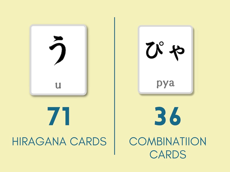 Japanese Hiragana Flashcards, Japanese Language Learning Printable ...