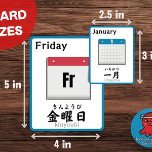 Japanese Kanji Months & Days of the Week Flashcards, Learn Japanese ...