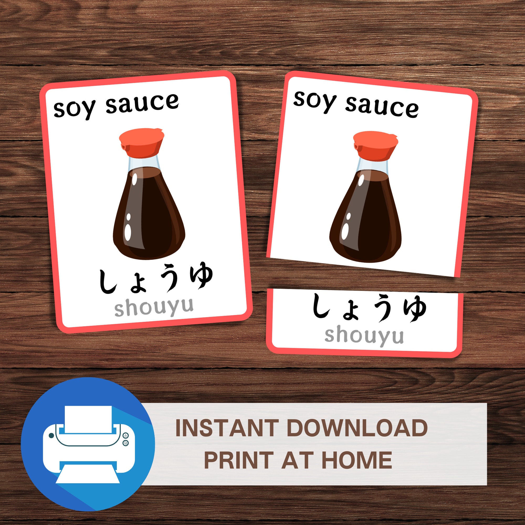 Japanese Food Flashcards, Printable Cuisine Cards, Instant Download ...