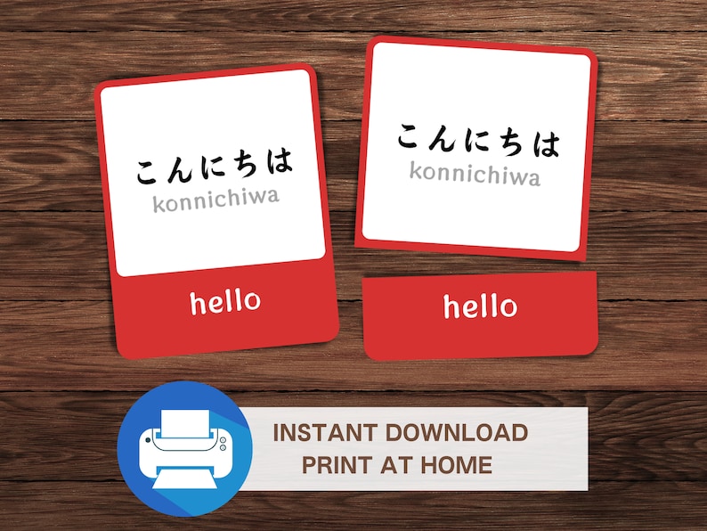 Japanese Flashcard Mega Bundle, Learn Japanese Words Starter Set, Japan ...