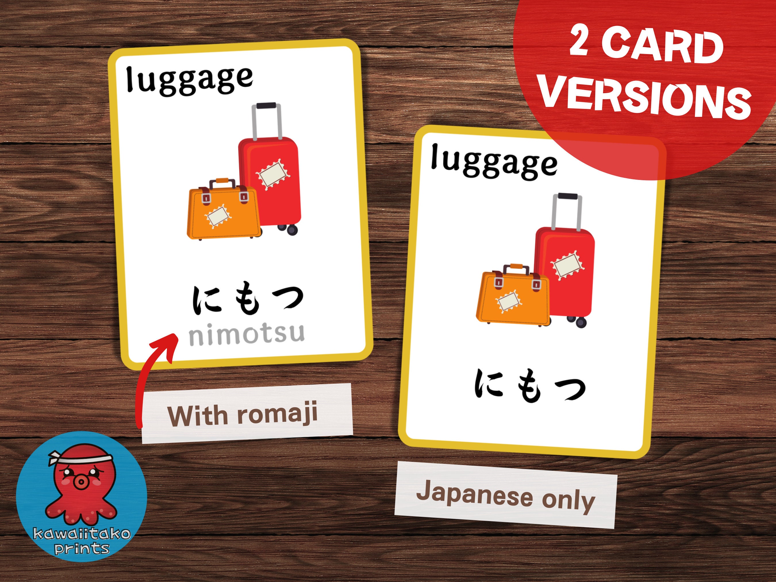 Japanese Travel Flashcards, Learn Japanese, Japan Vocabulary, Printable ...