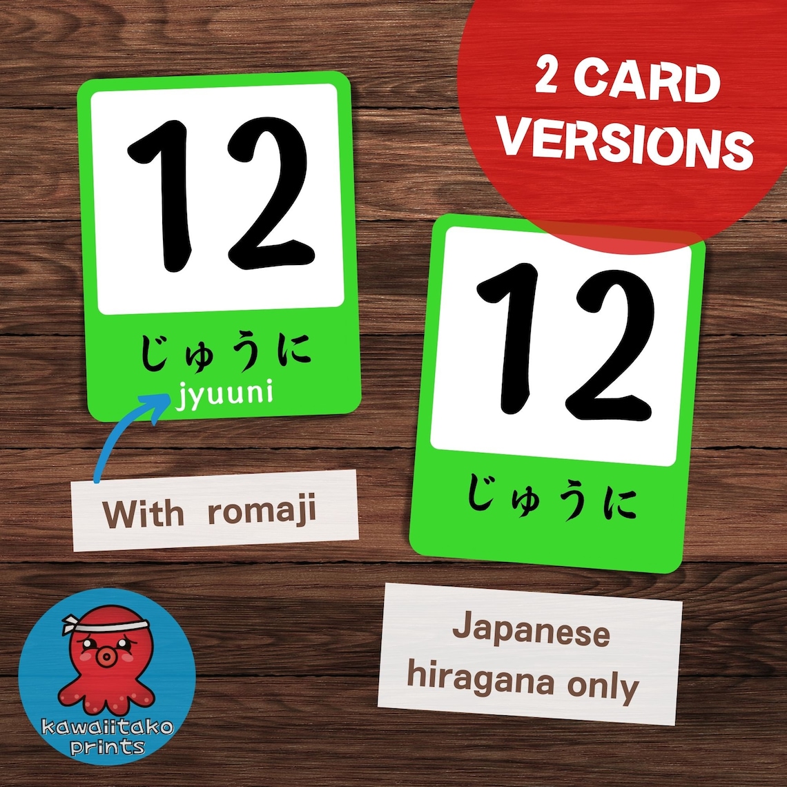 Japanese Number Flashcards, Printable PDF Cards, Instant Download Cards ...