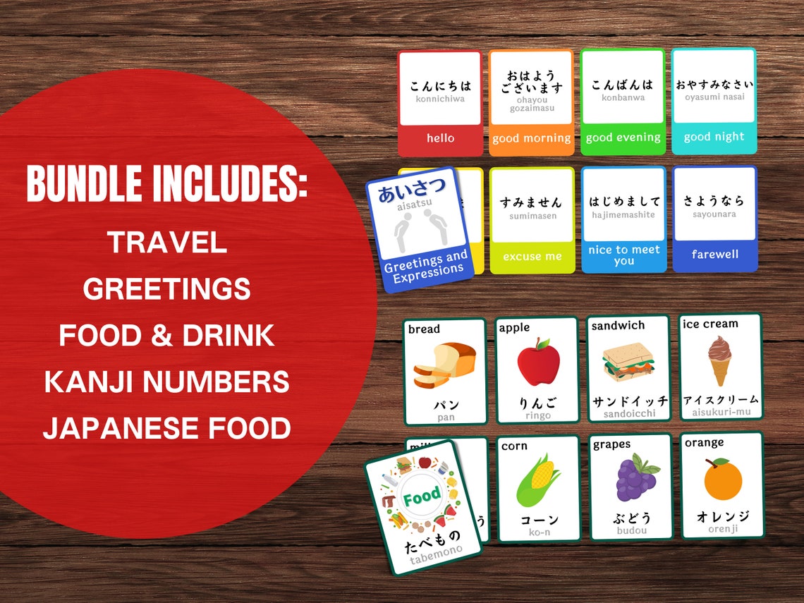 Beginner Japanese Travel Flashcard Set Learn Japanese Starter - Etsy