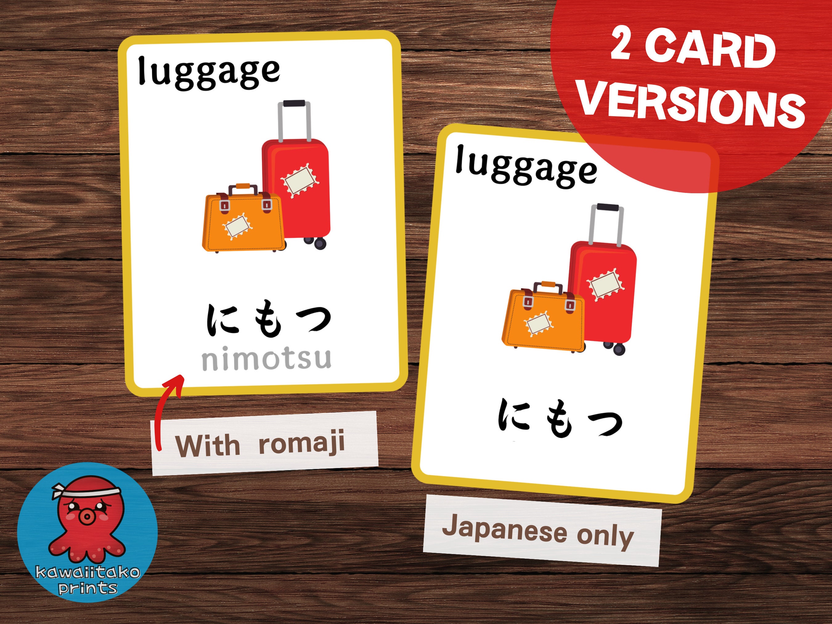 Japanese Flashcard Mega Bundle, Learn Japanese Words Starter Set, Japan ...