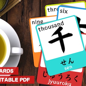 Japanese Kanji Number Flashcards, Printable PDF Numbers, Instant ...