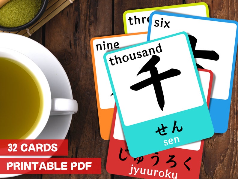 Japanese Kanji Number Flashcards, Printable PDF Numbers, Instant ...