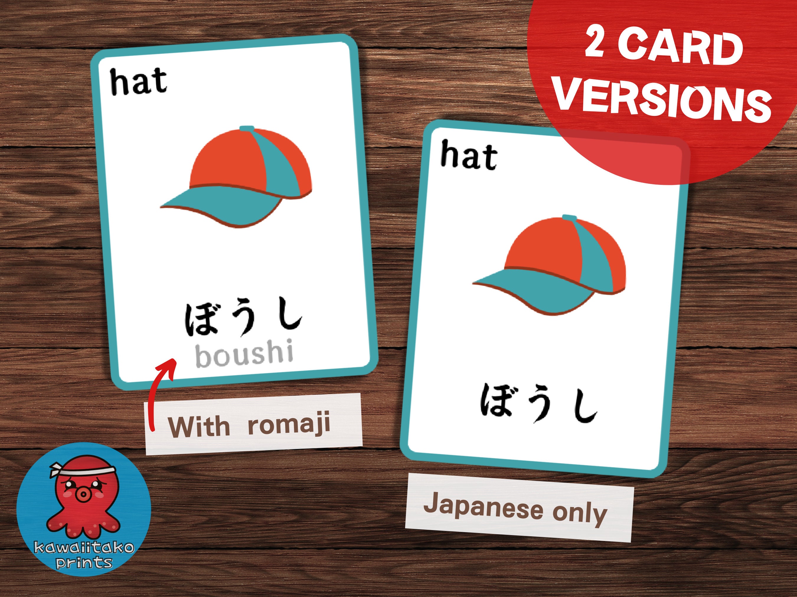 Japanese Flash Card, Learn Japanese, Favorites Bundle, Japan Vocabulary ...