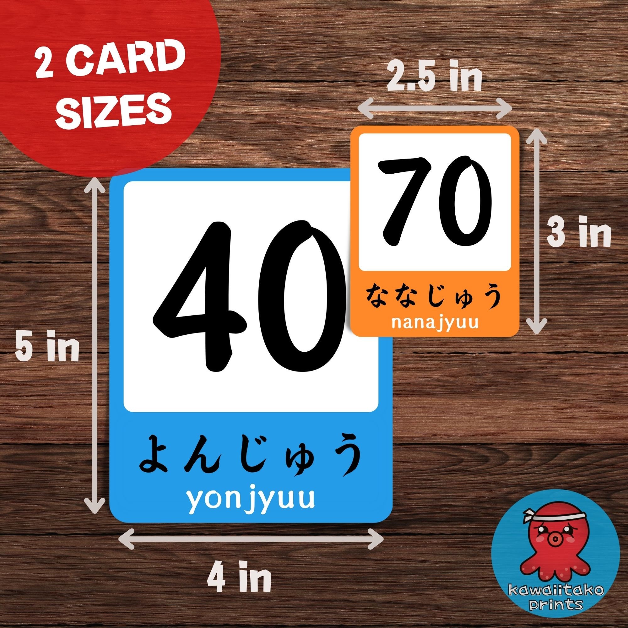 Japanese Number Flashcards, Printable PDF Cards, Instant Download Cards ...