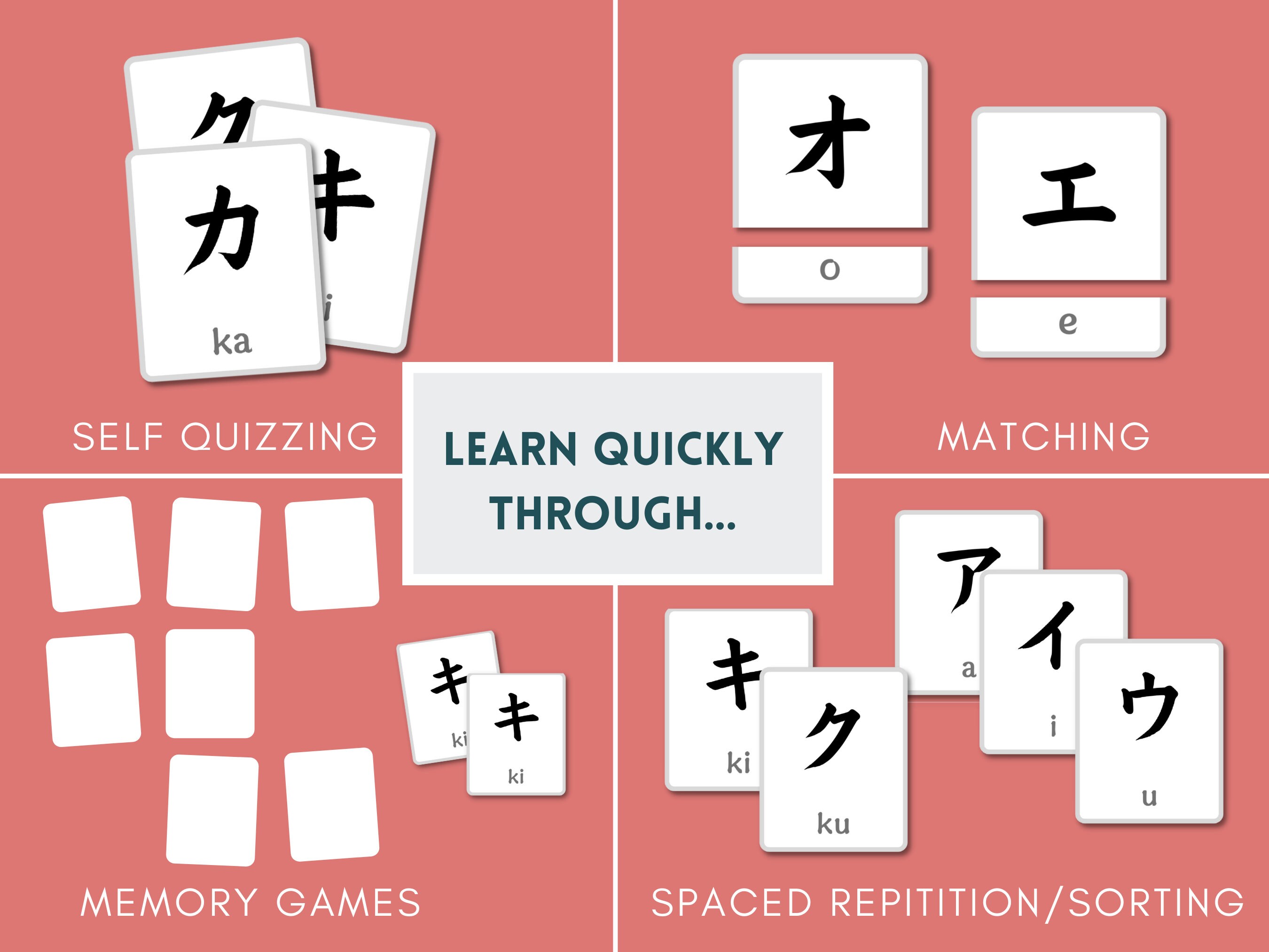 Japanese Katakana Flashcards, Japanese Language Learning Printable ...