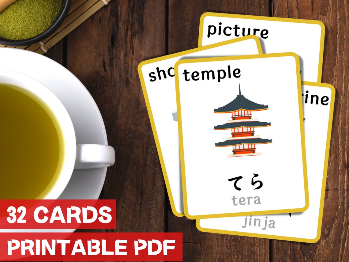 Japanese Travel Flashcards, Learn Japanese, Japan Vocabulary, Printable ...