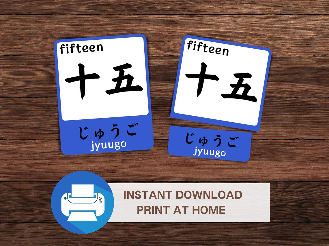 Japanese Kanji Number Flashcards, Printable PDF Numbers, Instant ...