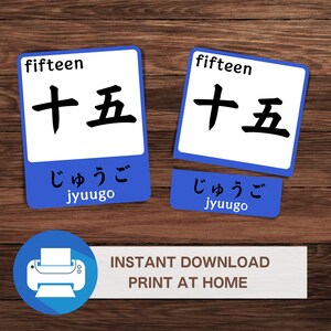 Japanese Kanji Number Flashcards, Printable PDF Numbers, Instant ...