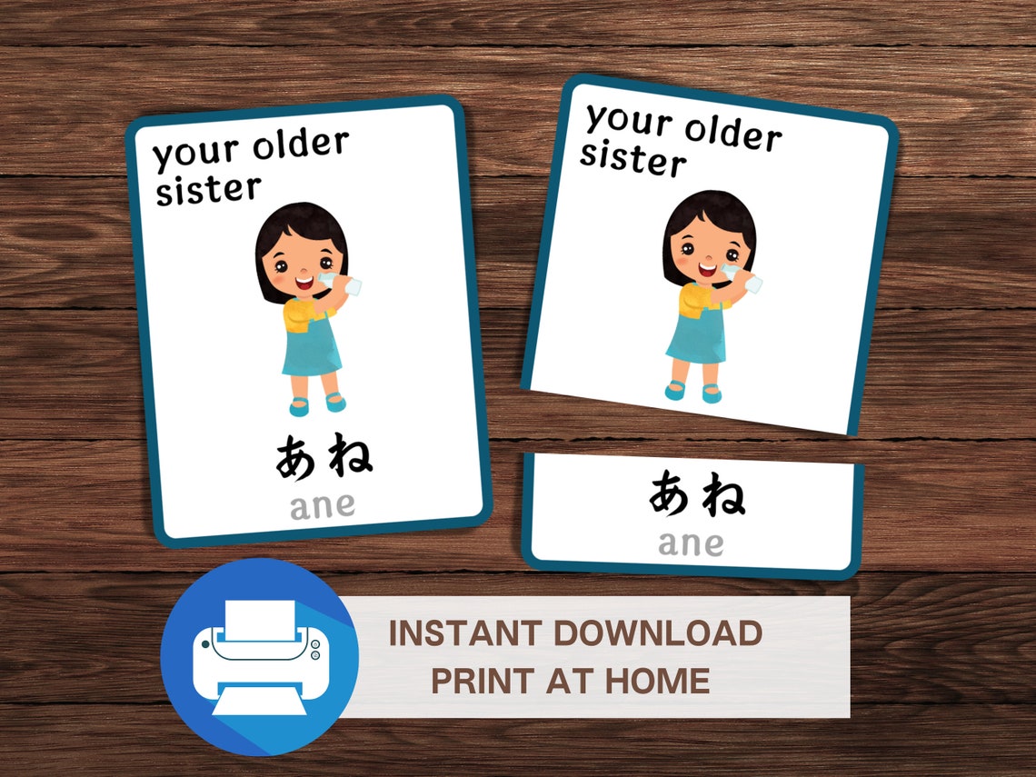 Japanese Family Flashcards Learn Japanese Japan Vocabulary - Etsy