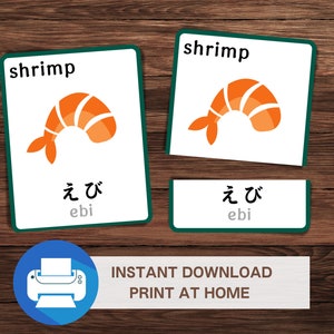 Japanese Food and Drink Flashcards, Japanese Printable Cards, Japanese ...
