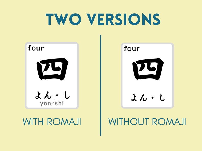 Japanese Kanji Number Flashcards, Japanese Printable Numbers, Japan ...