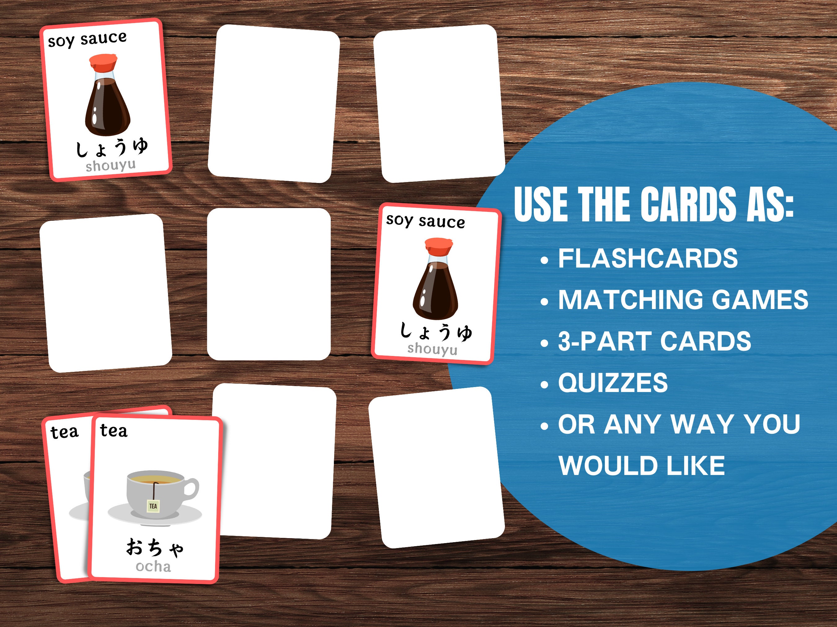 Japanese Flashcard Mega Bundle, Learn Japanese Words Starter Set, Japan ...