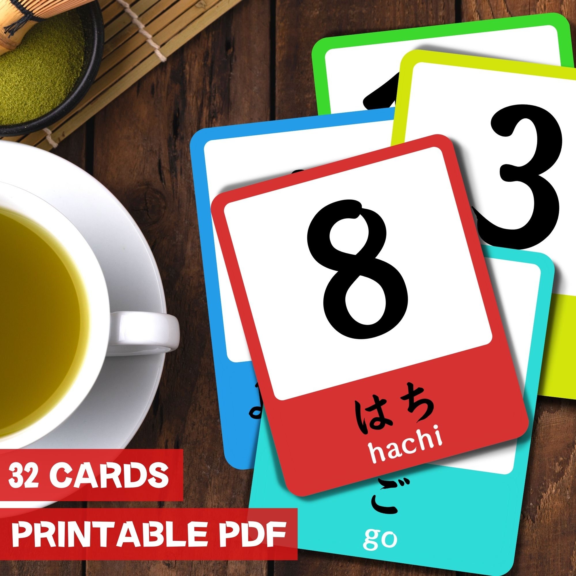 Japanese Number Flashcards, Printable PDF Cards, Instant Download Cards ...