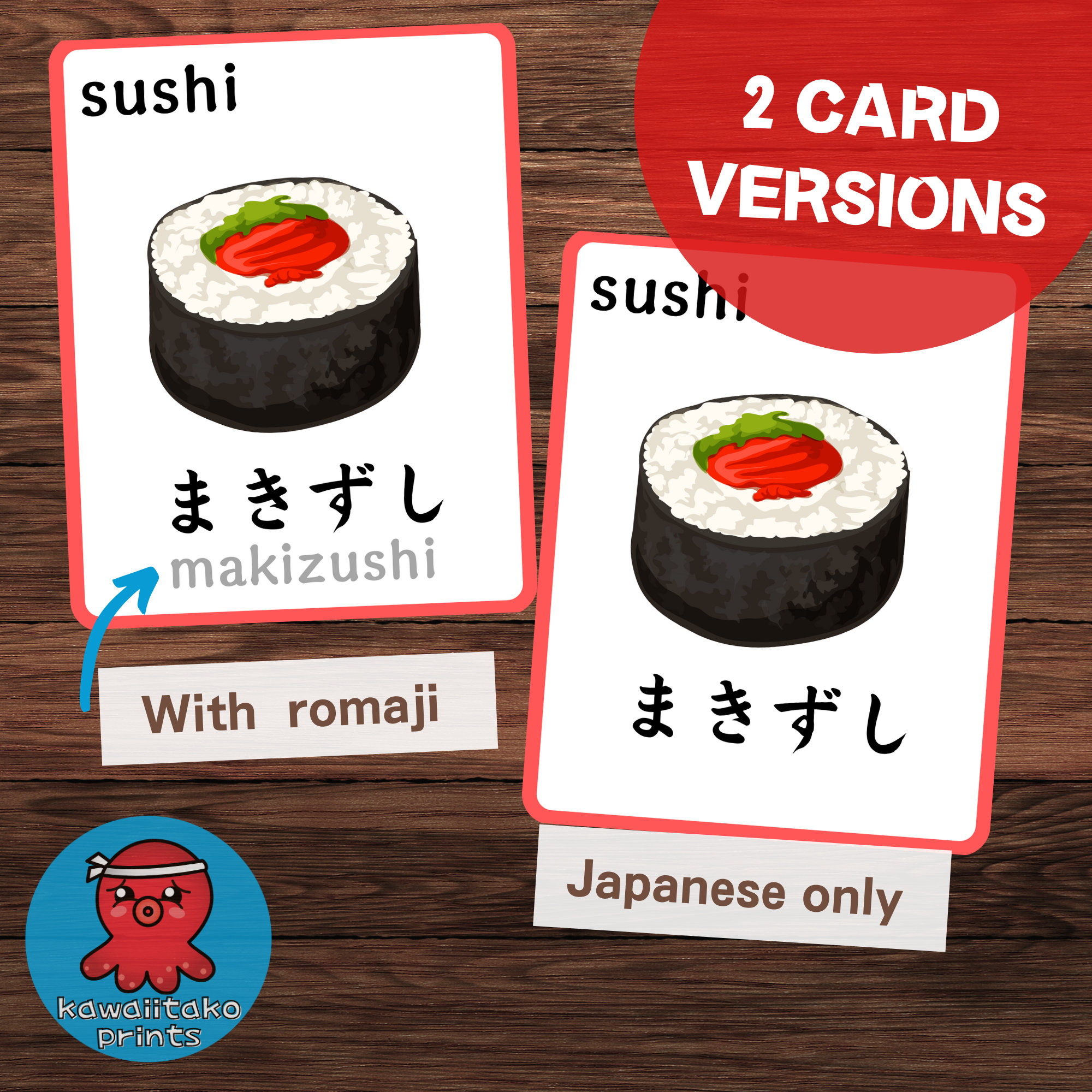 Japanese Food Flashcards, Printable Cuisine Cards, Instant Download ...