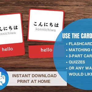 Beginner Japanese Flashcard Set Learn Japanese Starter | Etsy