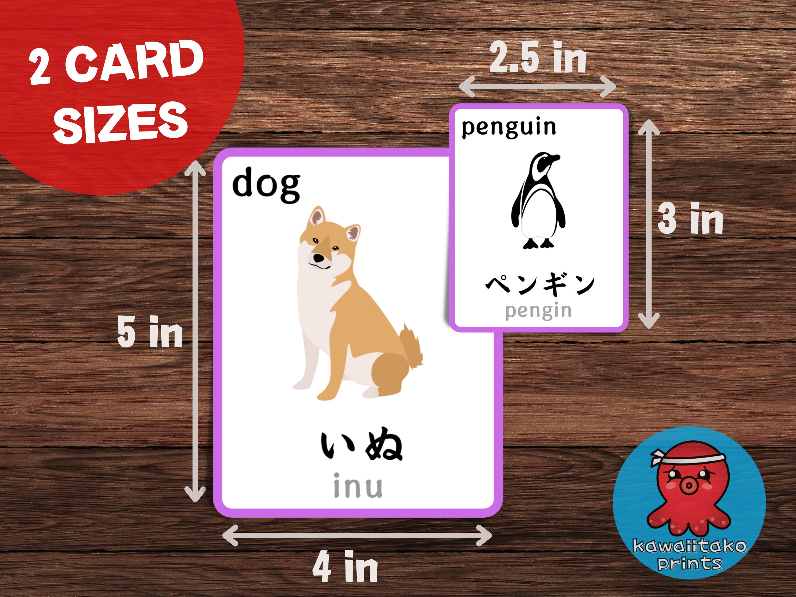 Japanese Animal Flashcards, Learn Japanese, Printable Japan Vocabulary ...