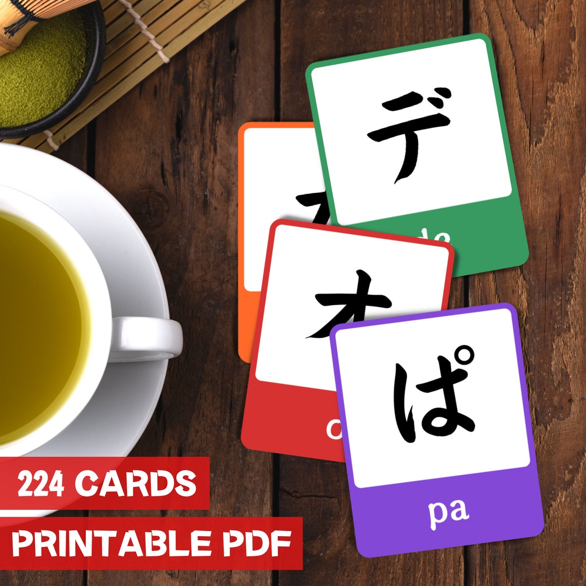 Japanese Hiragana Katakana Flashcards, Japanese Language Learning ...