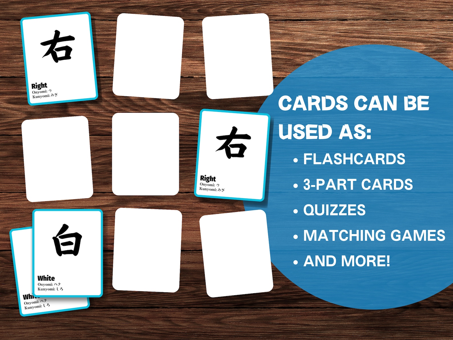 Japanese Kanji Grade 1 Flashcards, First 80 Characters Cards Printable ...