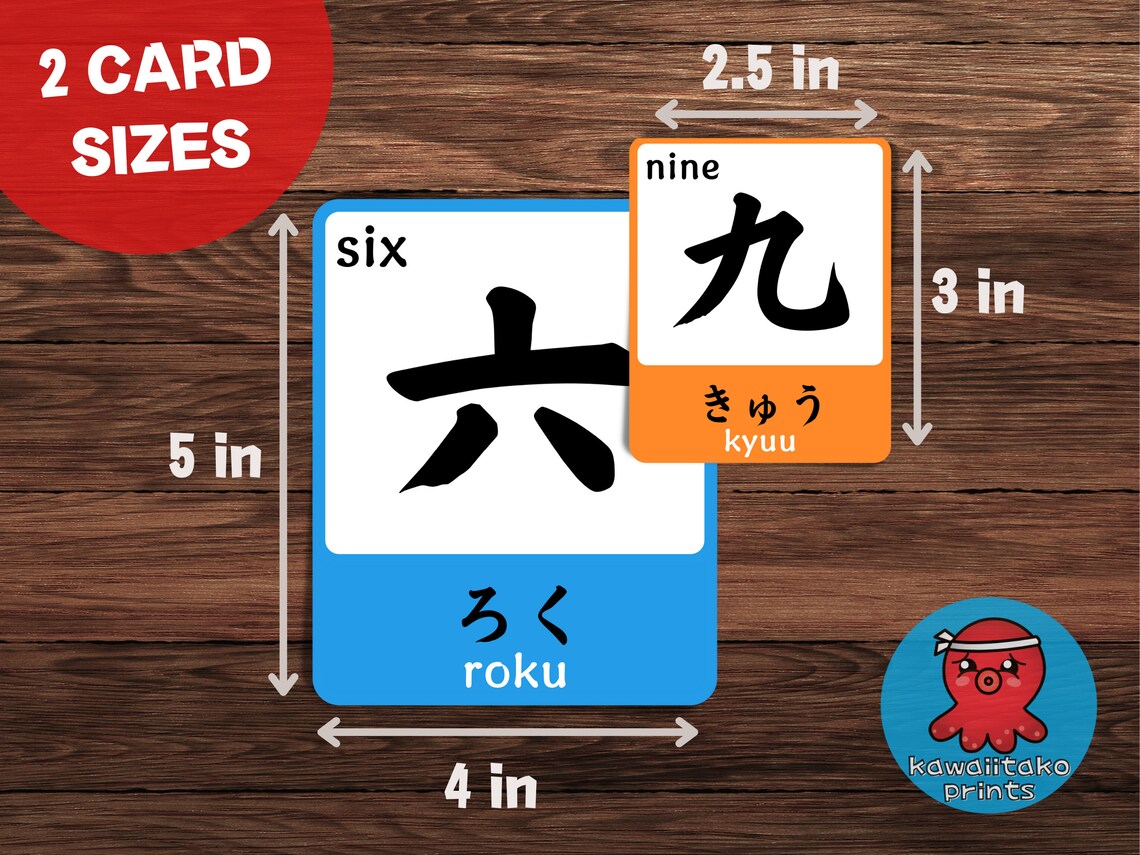 Japanese Kanji Number Flashcards, Printable PDF Numbers, Instant ...