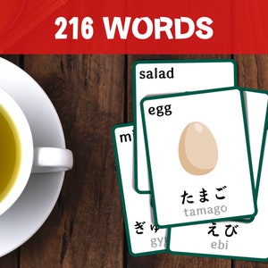Japanese Flash Card, Learn Japanese, Favorites Bundle, Japan Vocabulary ...