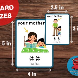 Japanese Family Flashcards, Learn Japanese, Japan Vocabulary, Printable ...